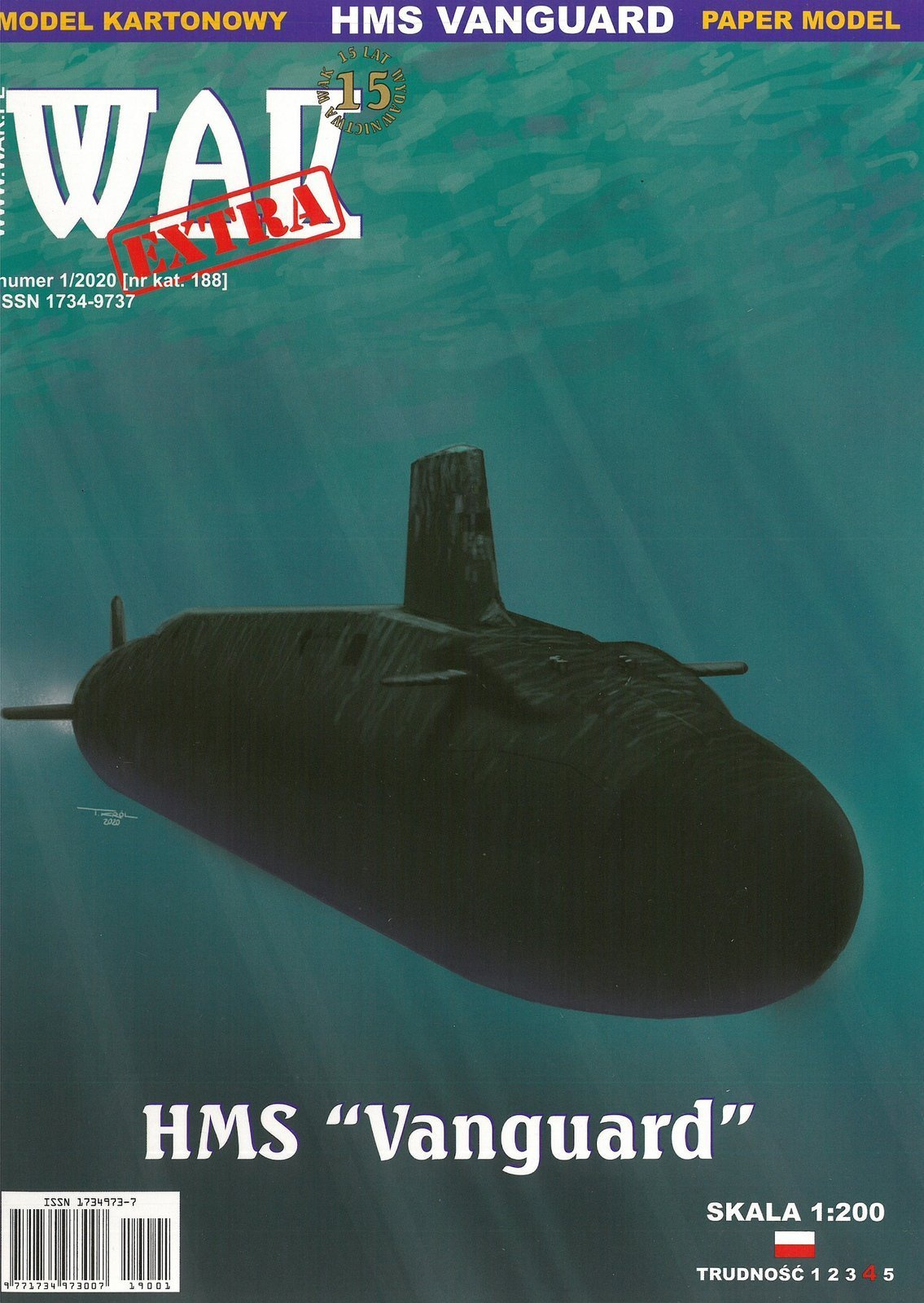 Model kartonowy WAK Extra HMS Vanguard S28 | strefamarzen.pl