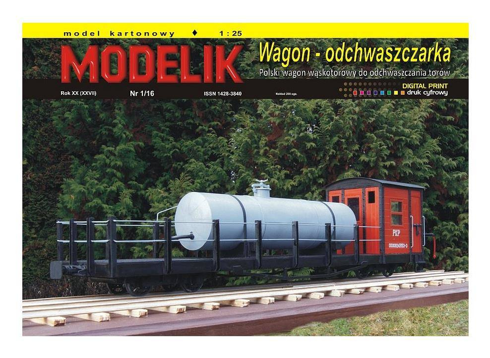 Model kartonowy Modelik - Wagon - odchwaszczarka | strefamarzen.pl