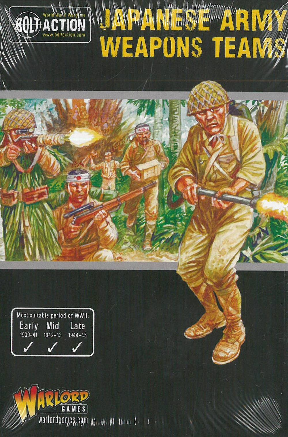 Bolt Action WWII Japanese Army Weapons Teams + 3 kości rozkazów ...