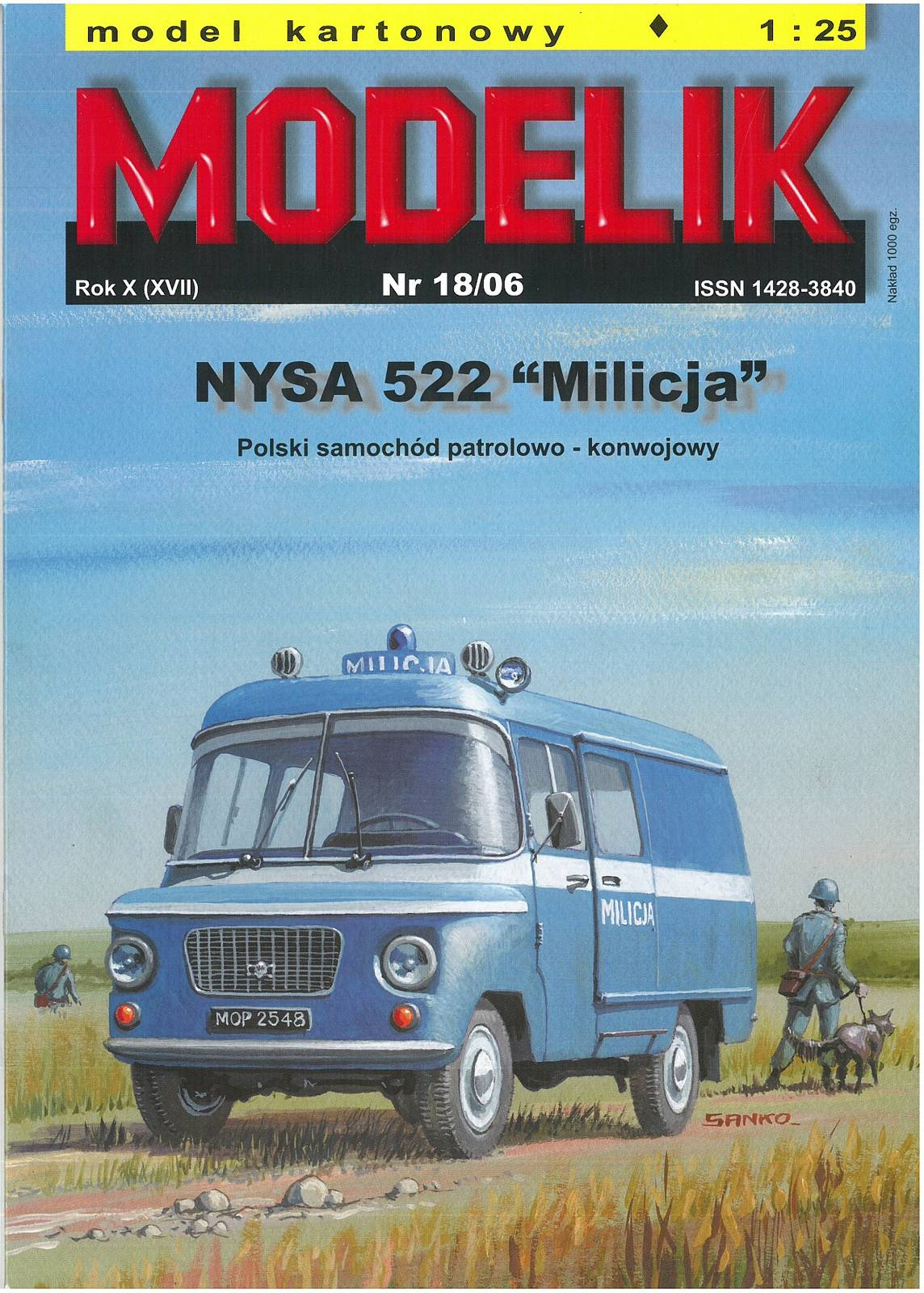 Modelik 18/06 Nysa 522 "MILICJA" model kartonowy do sklejenia ...